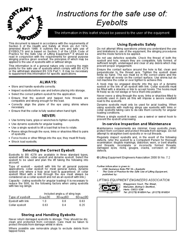 Eye Bolts | PDF