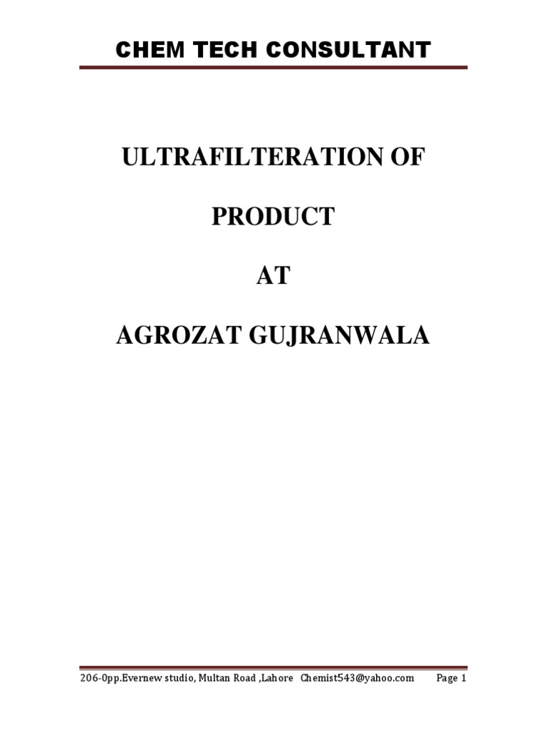 Ultra Filtration System | PDF | Water Purification | Filtration