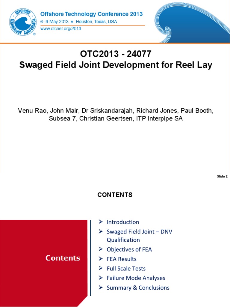 Swaged Joint Development for Reel Lay | PDF | Pipe (Fluid Conveyance ...