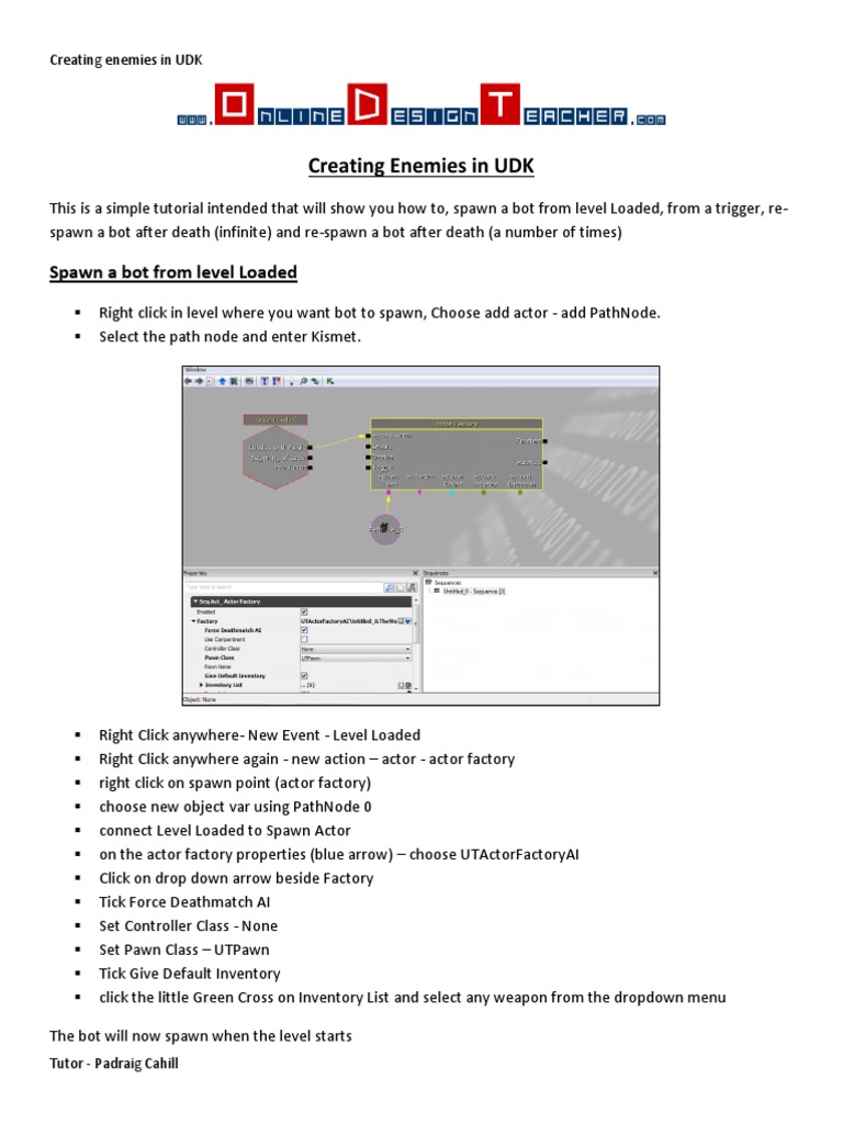 Creating Enemies in UDK | PDF | Video Game Design | Video Game Gameplay