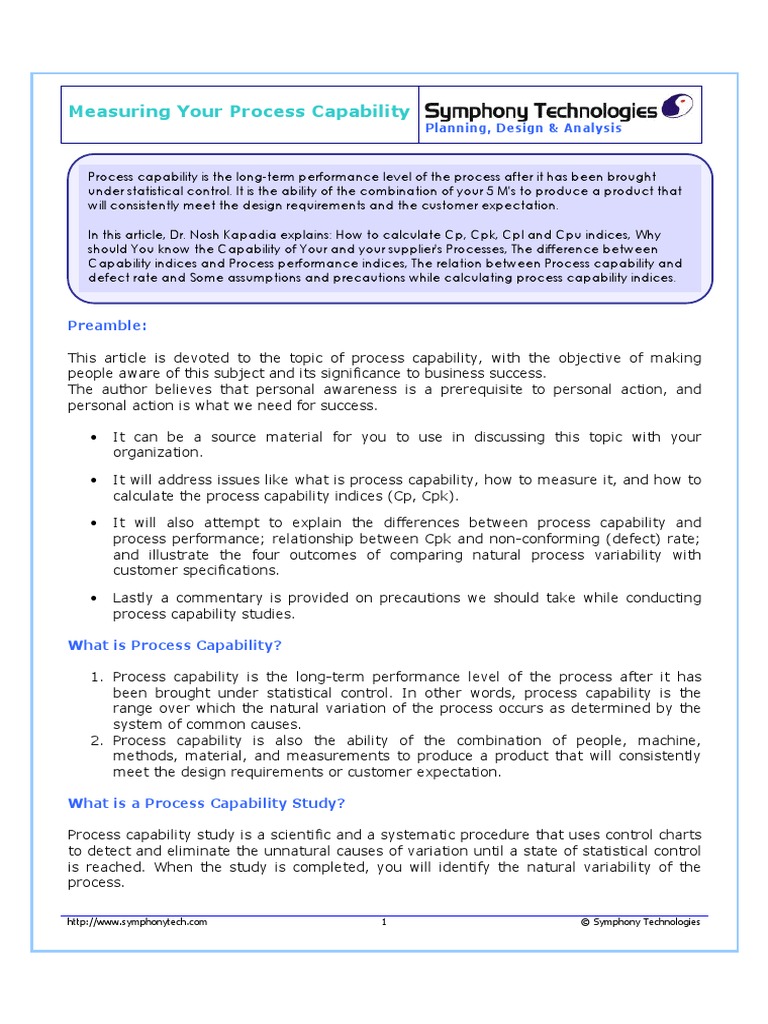 Process Capability | PDF
