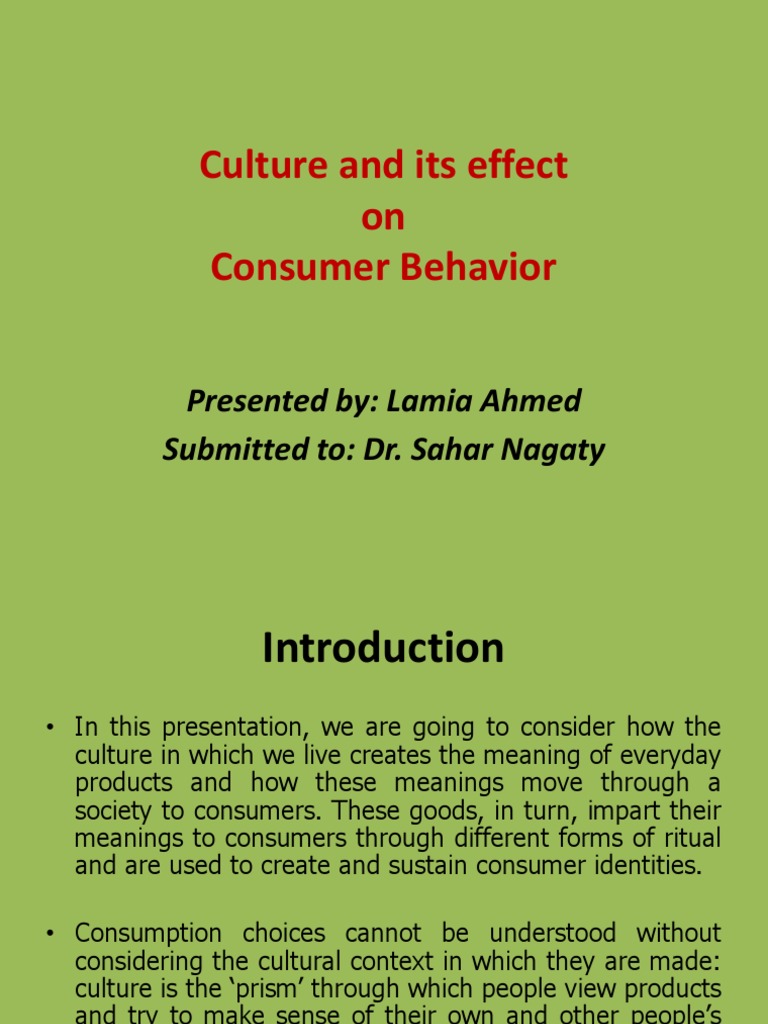 Culture's Impact on Consumer Behavior | PDF | Rituals | Norm (Social)