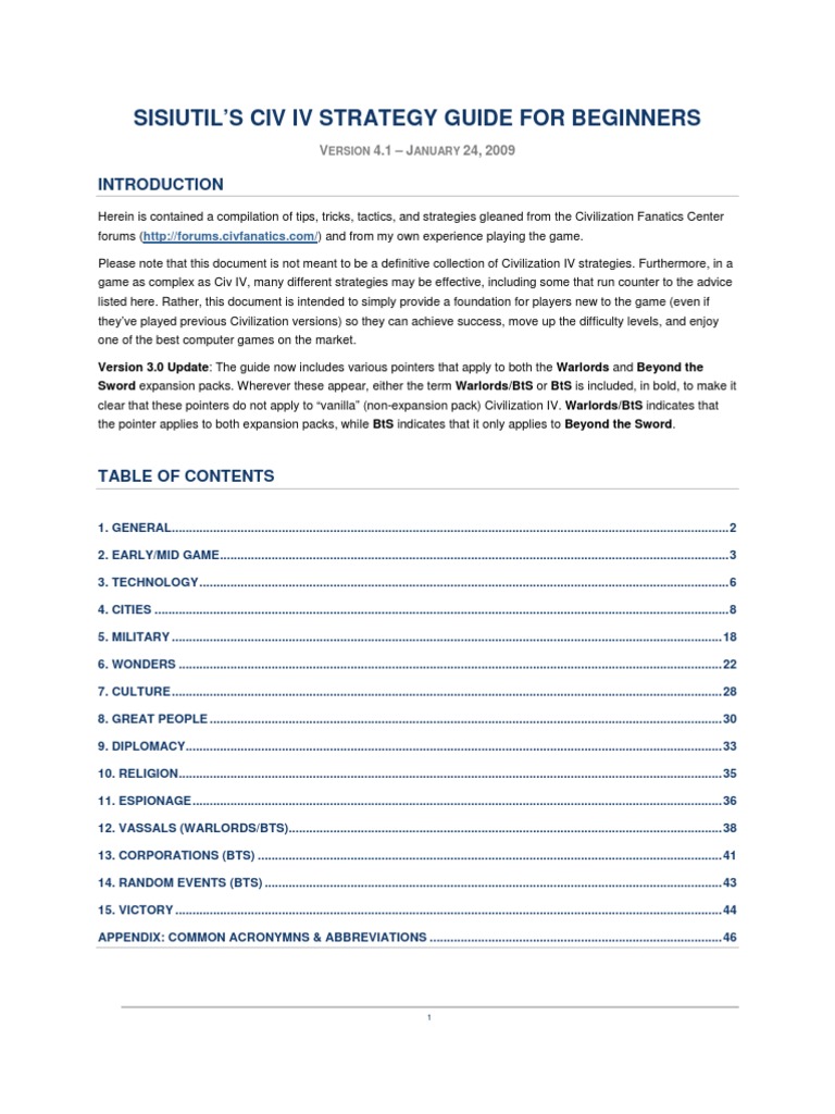 Civ IV Basic Strategy Guide | PDF | Foods | Civilization