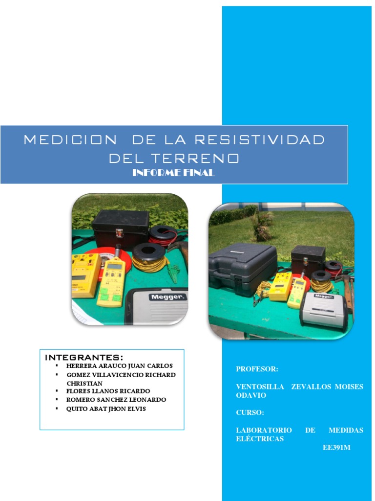 MEDICIÓN DE LA RESISTIVIDAD DEL TERRENO | Suelo | Resistividad Eléctrica y Conductividad