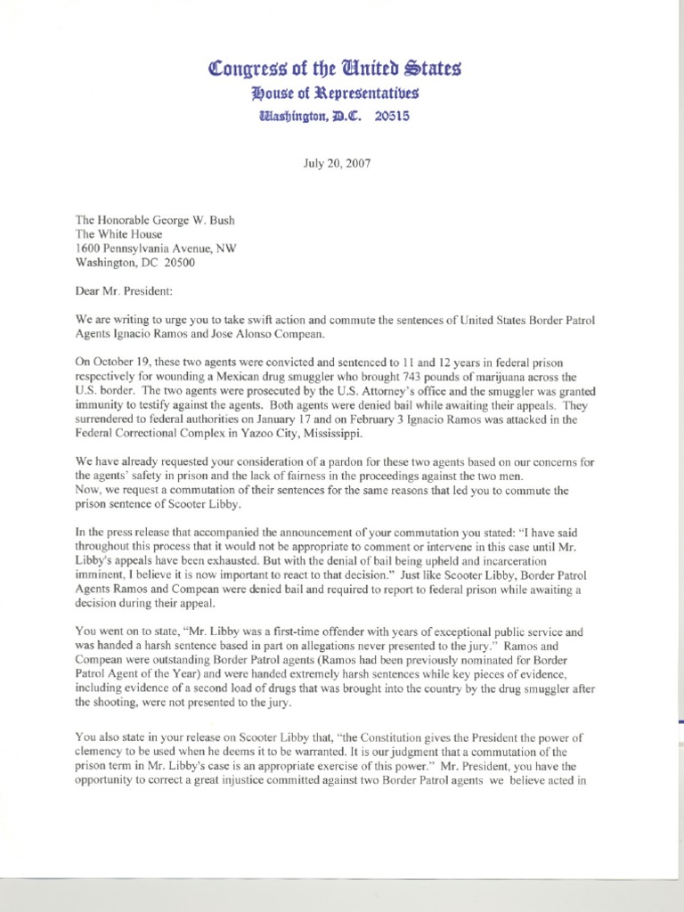 Ramos and Campean - Letter From House Members To President Bush | PDF ...