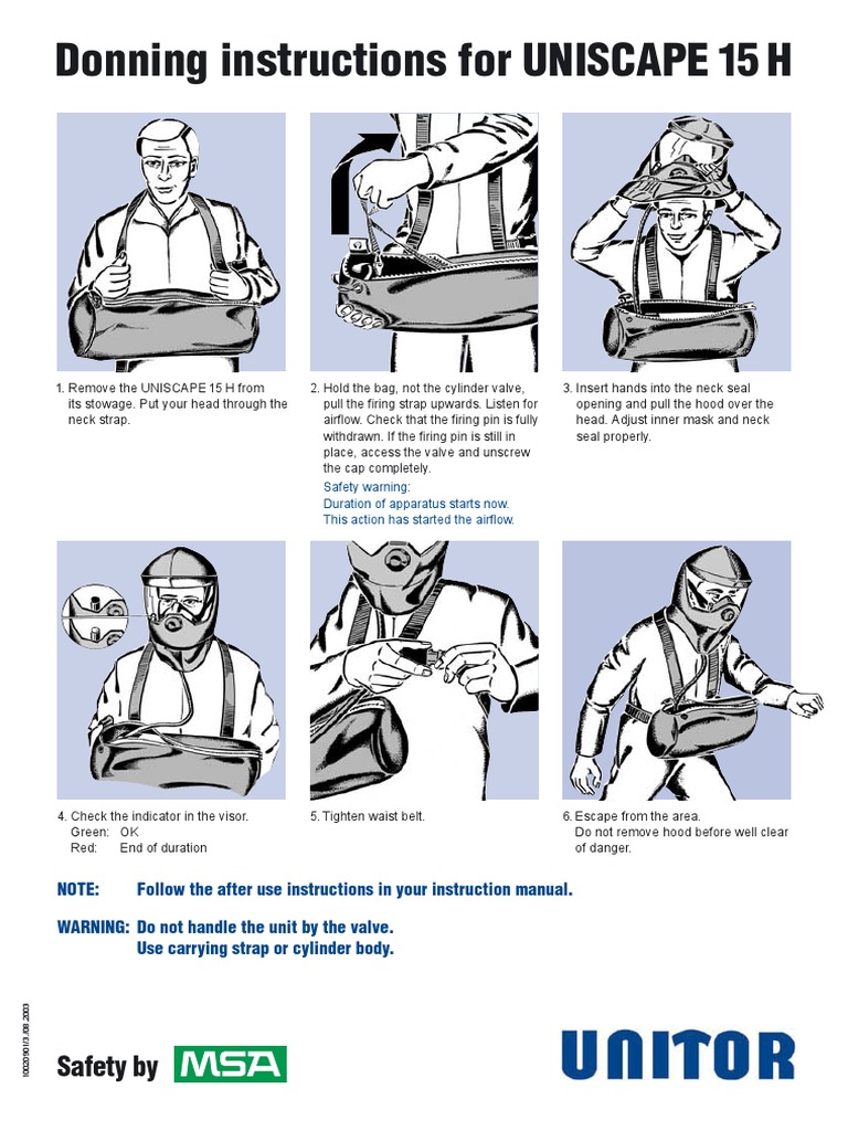 Donning Procedure Uniscape 15 H | PDF