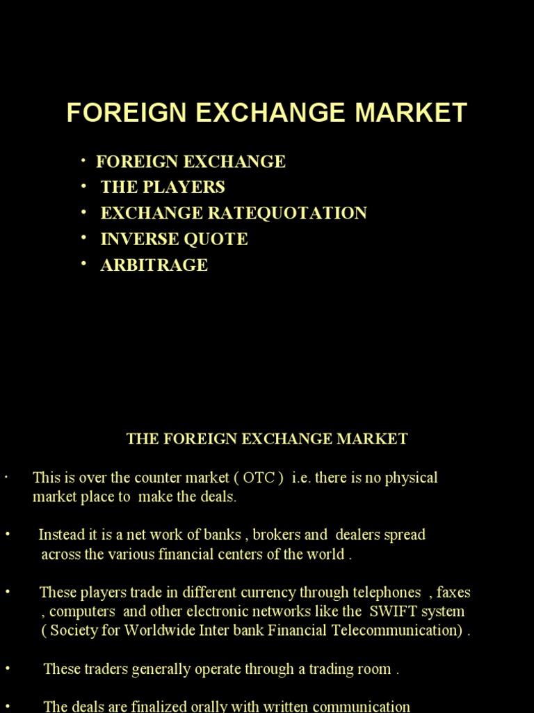 Foreign Exchange Market Overview | PDF | Foreign Exchange Market ...
