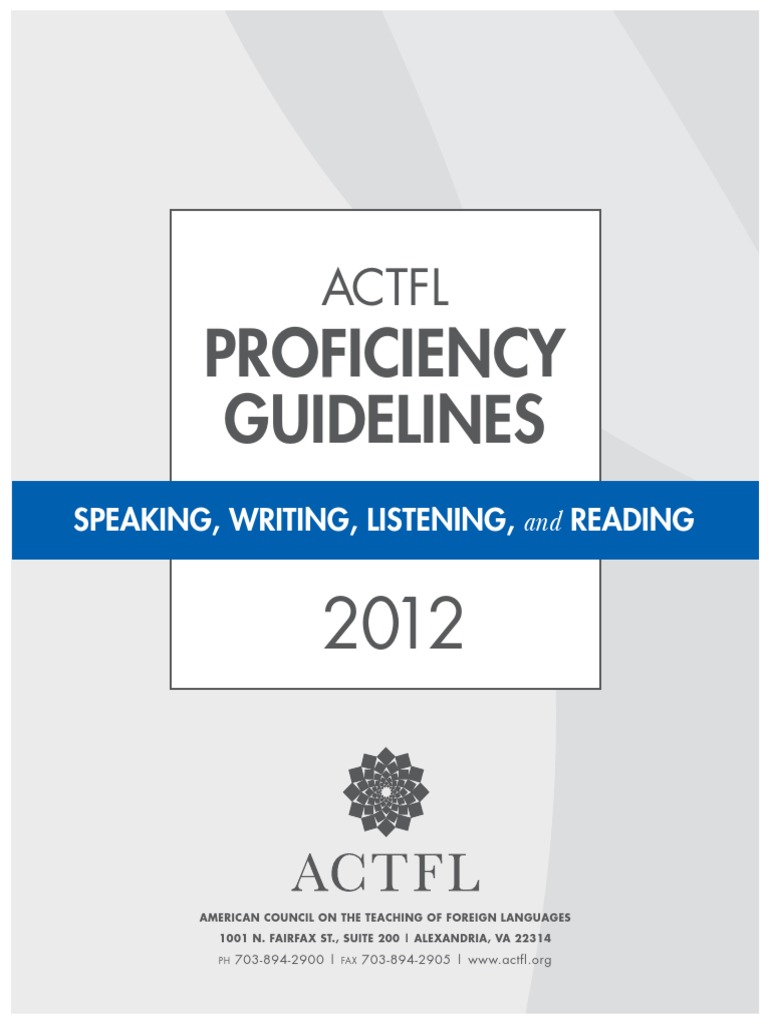 ACTFL 2012 Language Proficiency Guidelines | PDF