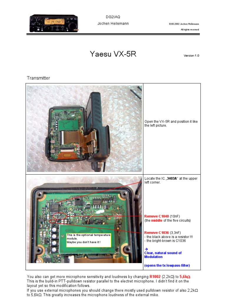 Yaesu VX-5R-mod-receiver | PDF | Disclaimer | Copyright