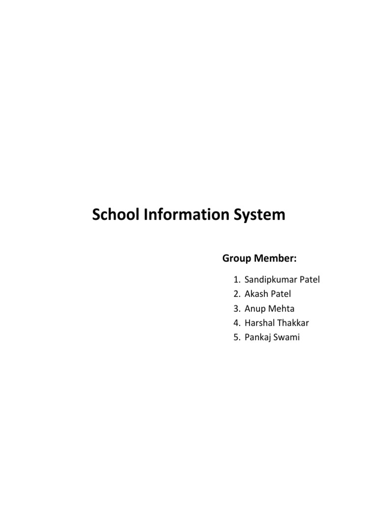 School Information System: Group Member | PDF | Data Management | Computing