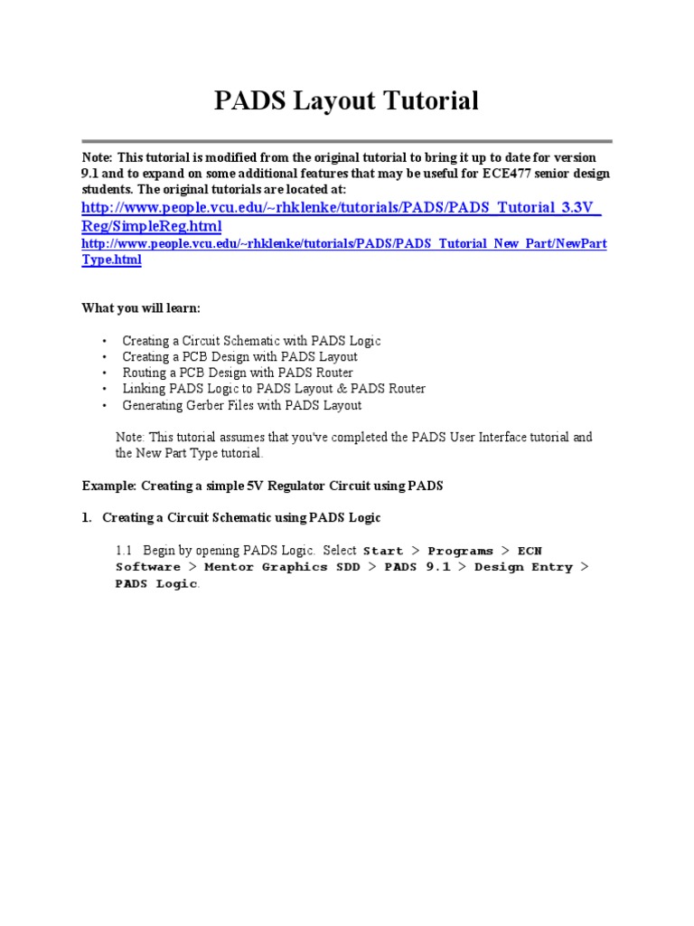 PADS Layout Tutorial | PDF | Printed Circuit Board | Tab (Gui)