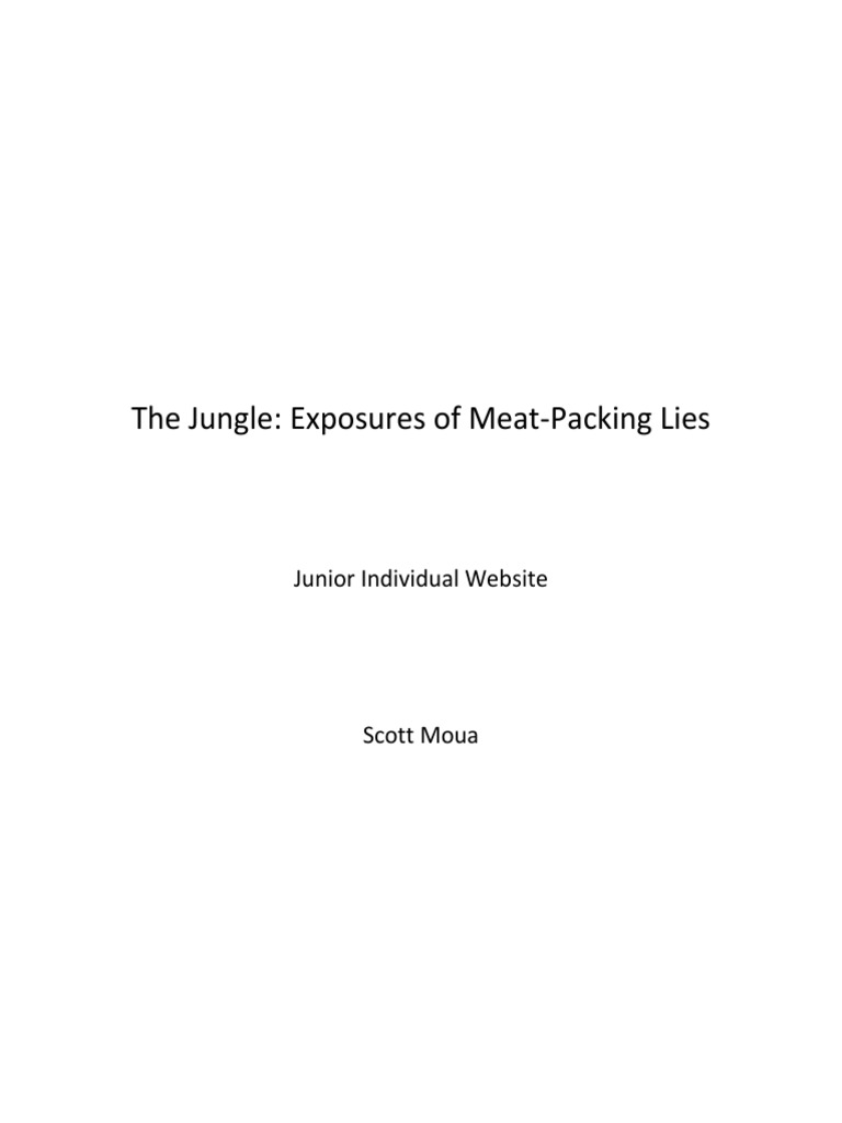 The Jungle: Exposures of Meat-Packing Lies: Junior Individual Website ...