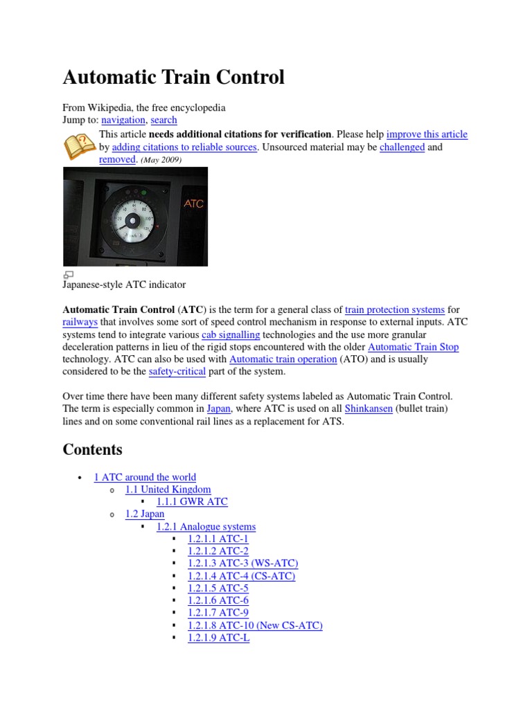 Automatic Train Control | PDF | Railway Safety | Systems Theory
