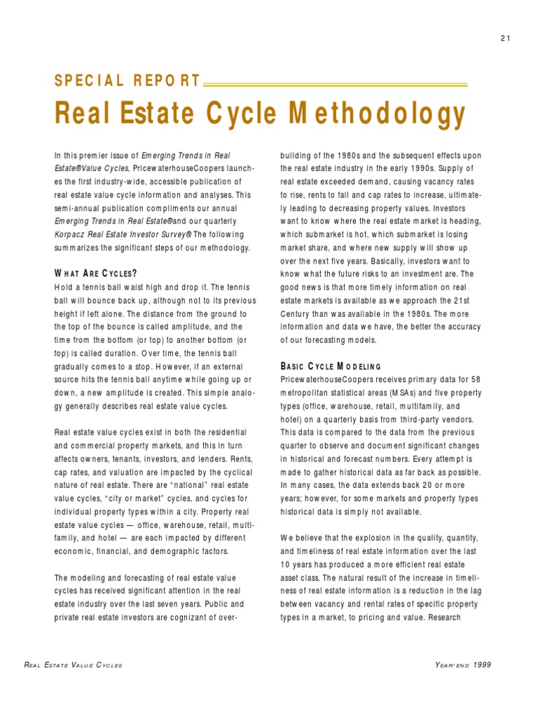 Real Estate Cycle Methodology: Specialreport | PDF | Valuation (Finance ...