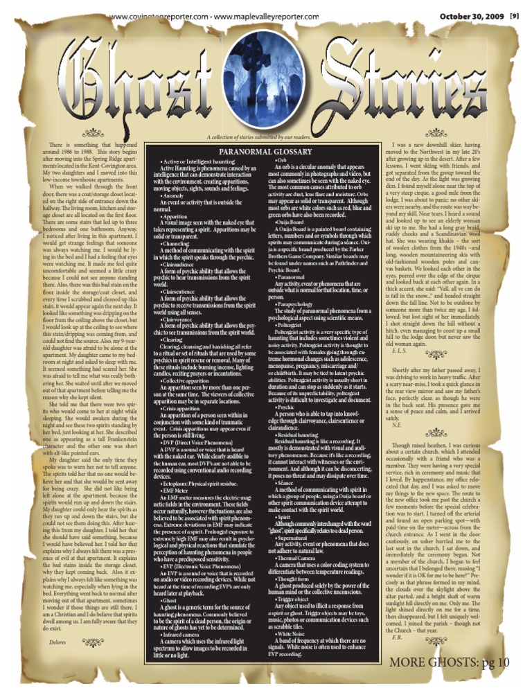 Ghost Story 1 | PDF | Clairvoyance | Ghosts