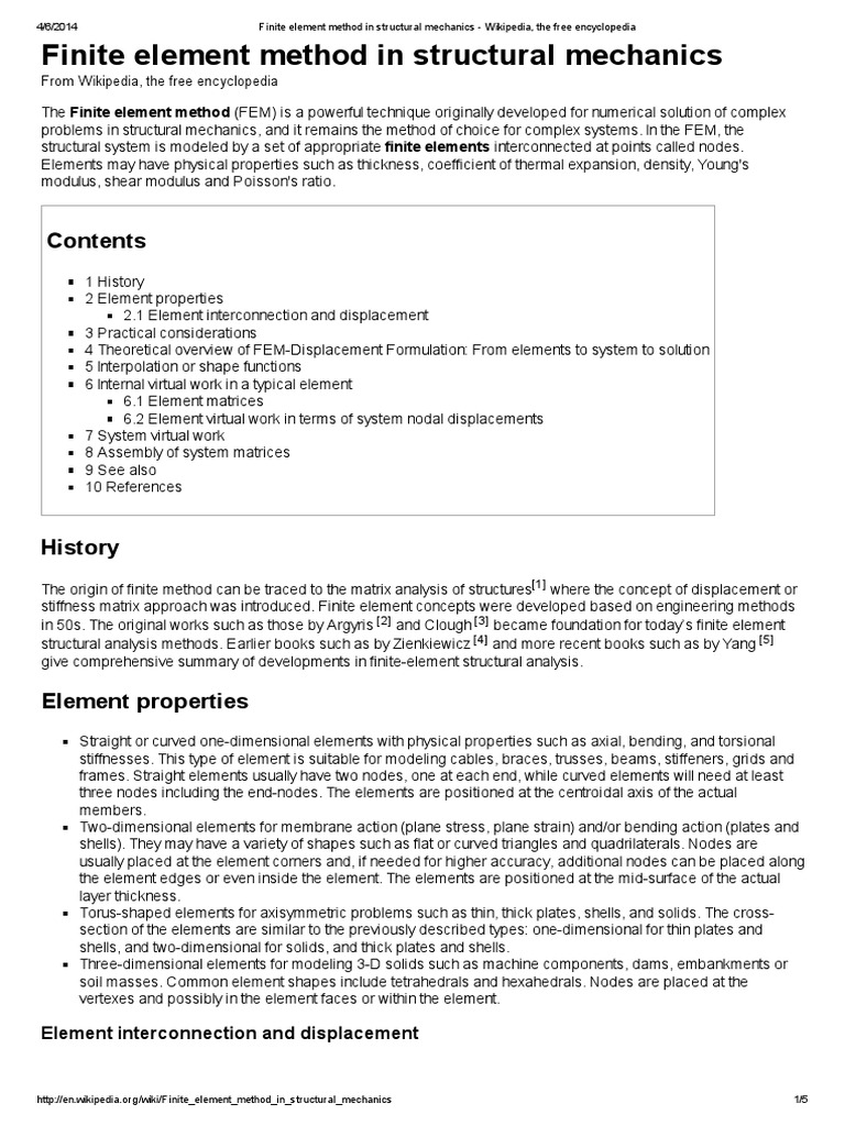 Finite Element Method in Structural Mechanics | PDF | Matrix ...