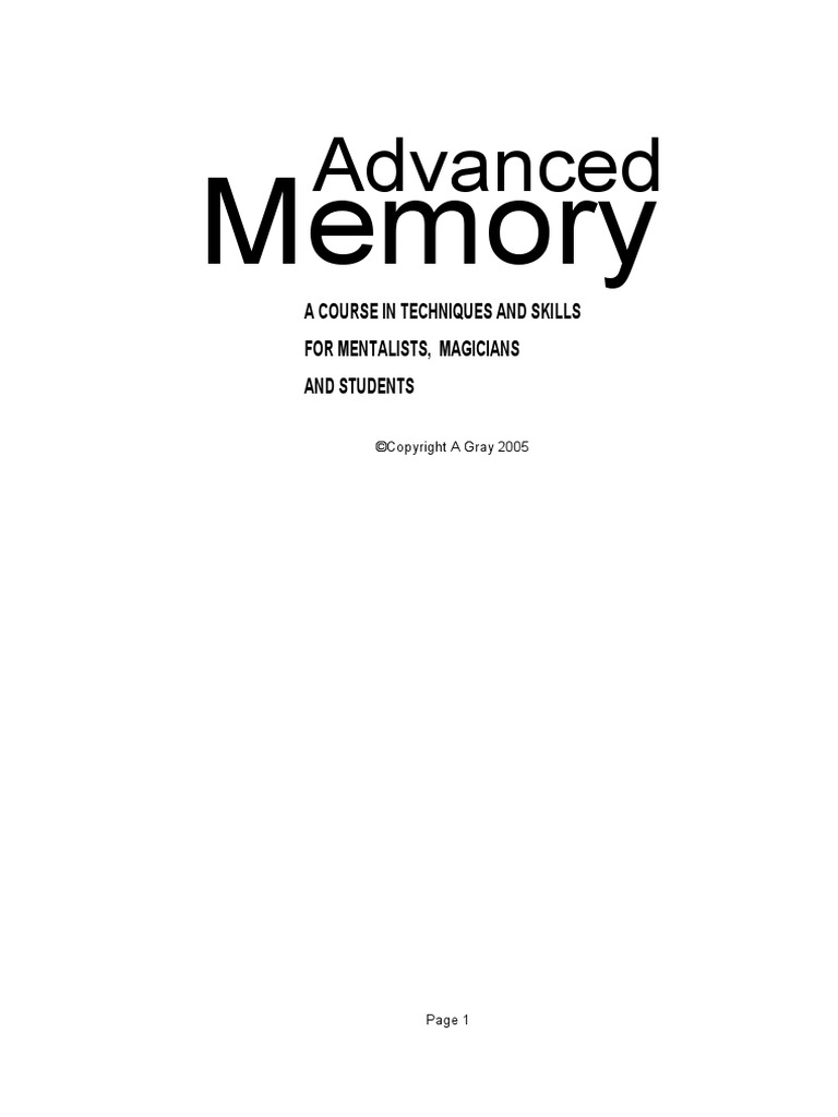 Advanced Memory Techniques | PDF