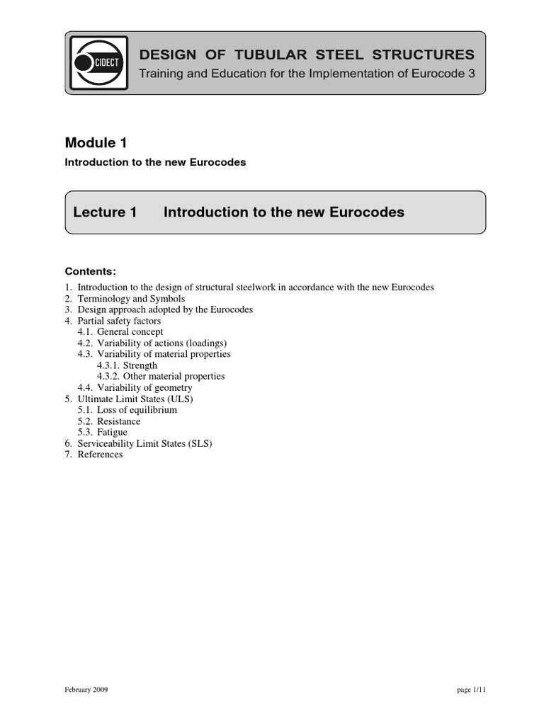 CIDECT Introduction To The New Eurocodes | PDF | Strength Of Materials | Materials Science