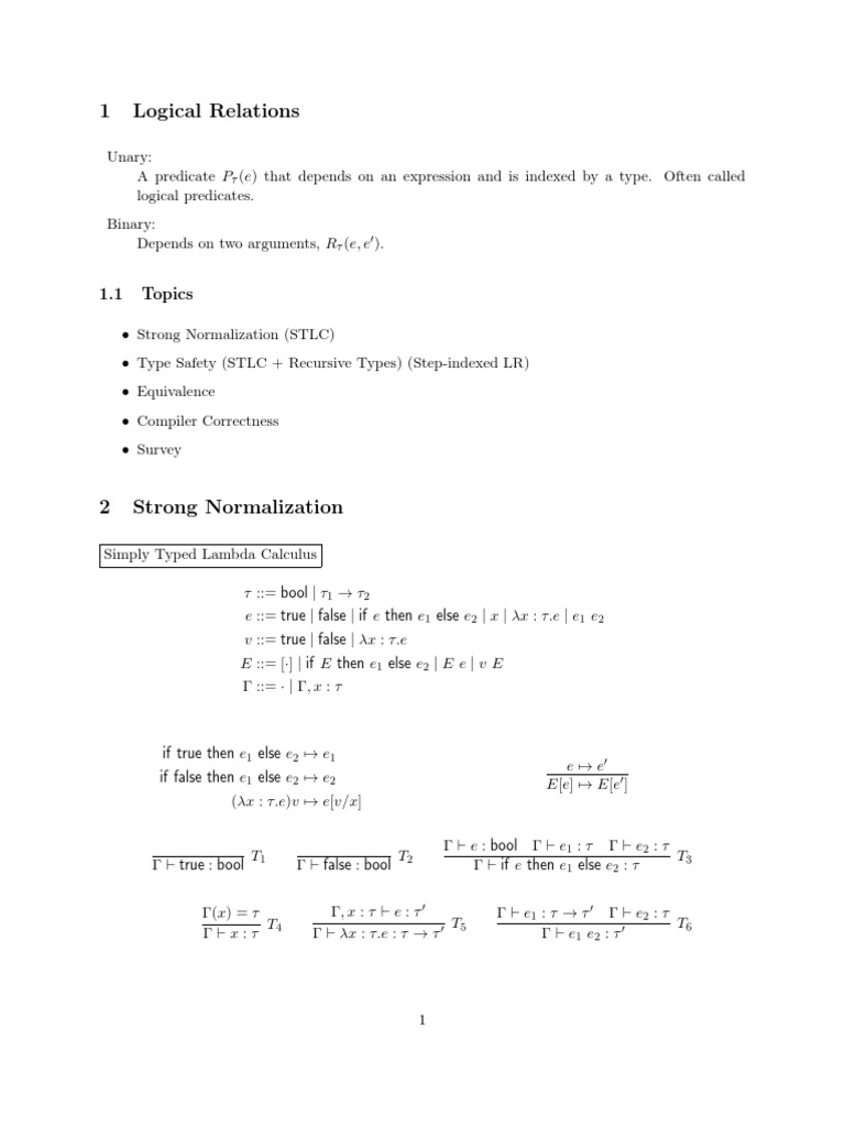 Logical Relations Notes | PDF | Theorem | Applied Mathematics