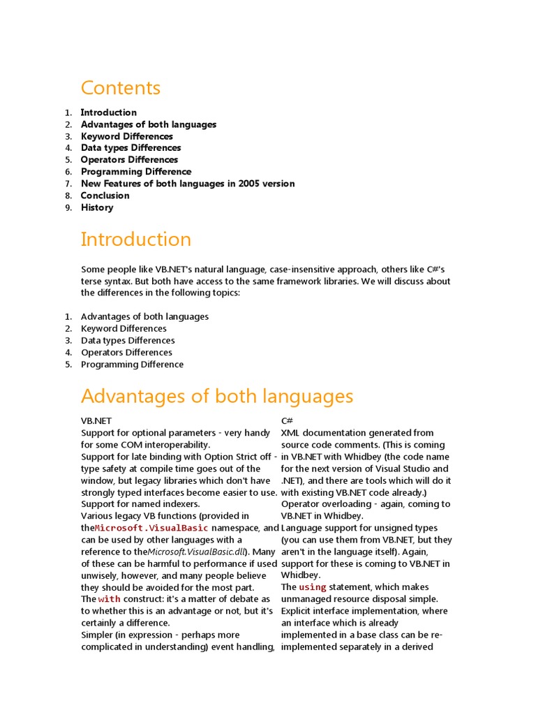 VB Vs C Sharp | PDF | Constructor (Object Oriented Programming ...