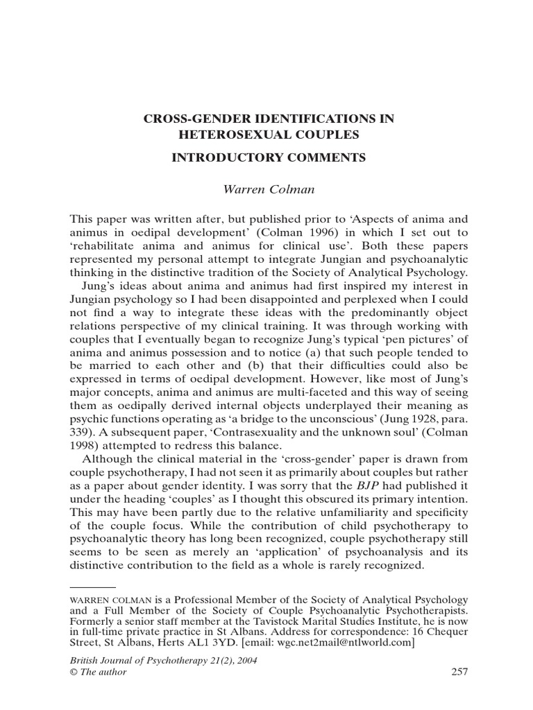 Cross-Gender & Intro (2004) | PDF | Gender Role | Analytical Psychology