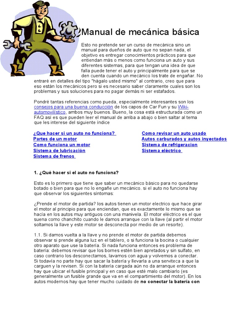 Manual de Mecánica Básica para Autos | PDF | Carburador | Máquinas