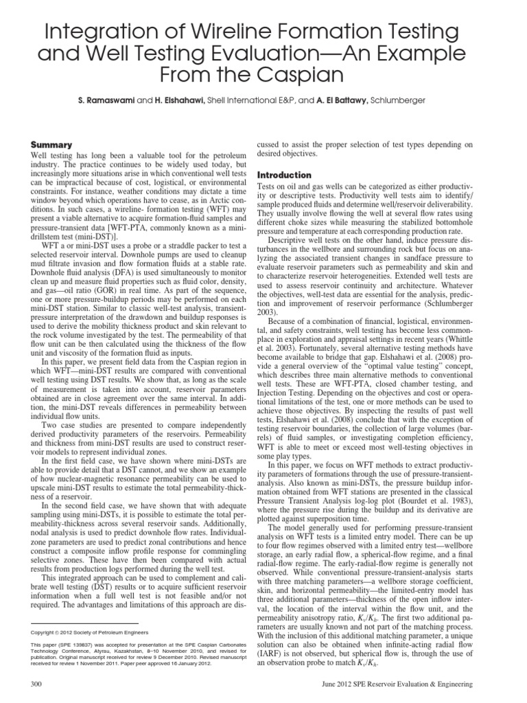 Integration of Wireline Formation Testing and Well Testing Evaluation ...
