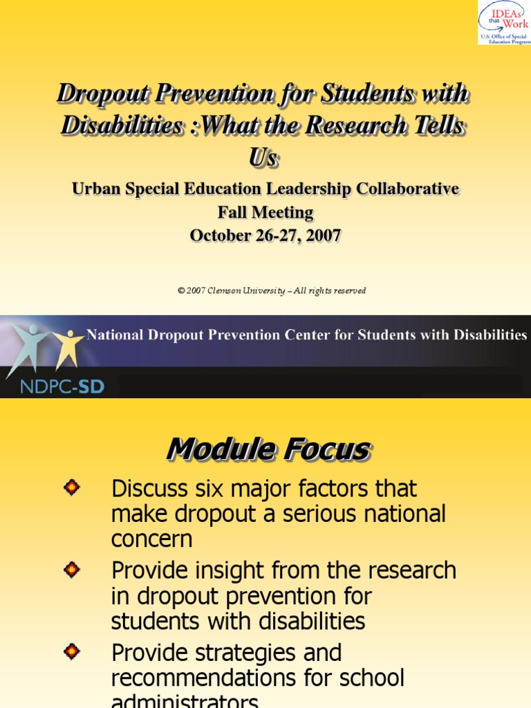Drop Out Prevention For Students With Disabilities | PDF | Adolescence ...