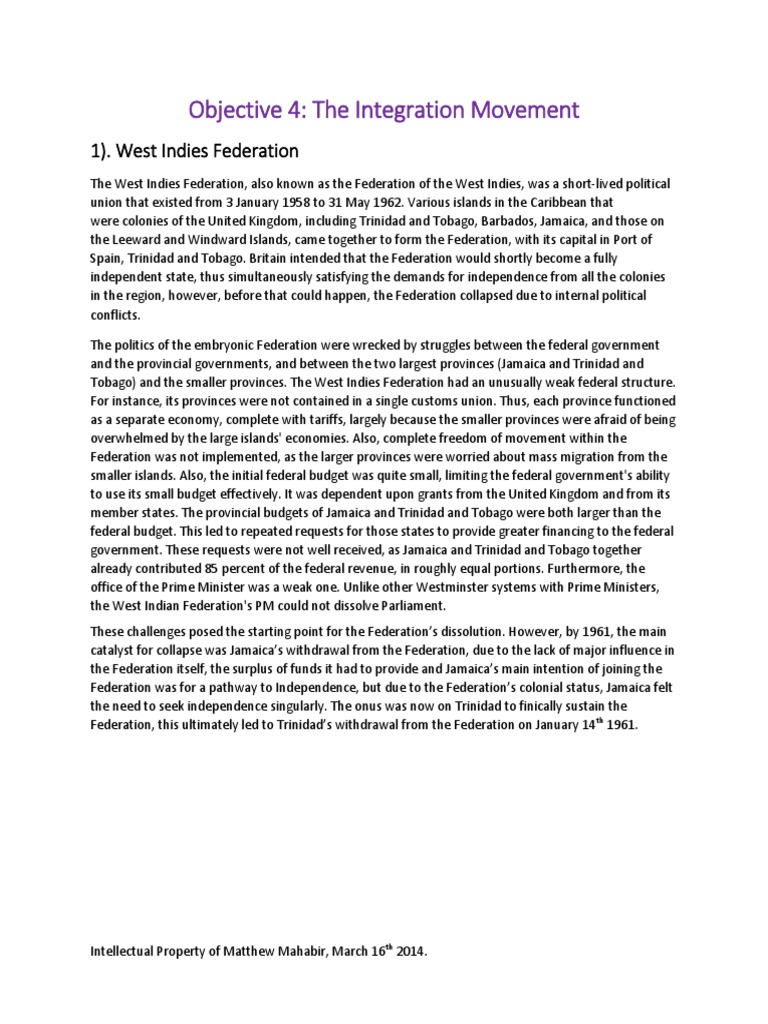 Objective 4 - The Integration Movement | PDF | Economies | Economy ...