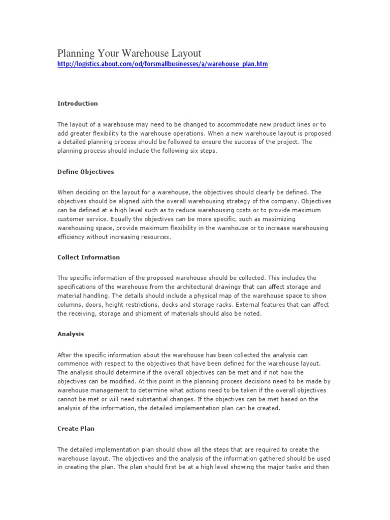 Planning Your Warehouse Layout | PDF | Warehouse | Industries