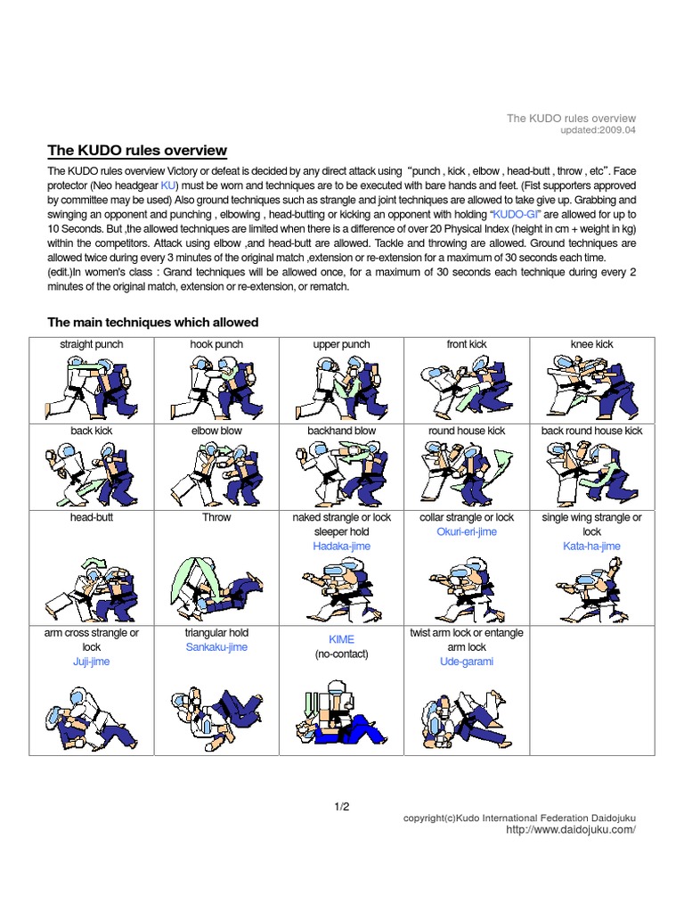 Kudo RuleBook | PDF | Individual Sports | Combat Sports