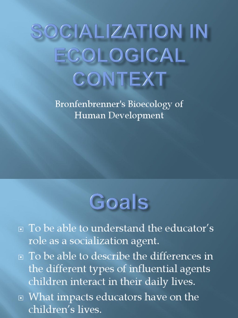 Socialization in Ecological Context | PDF | Socialization ...