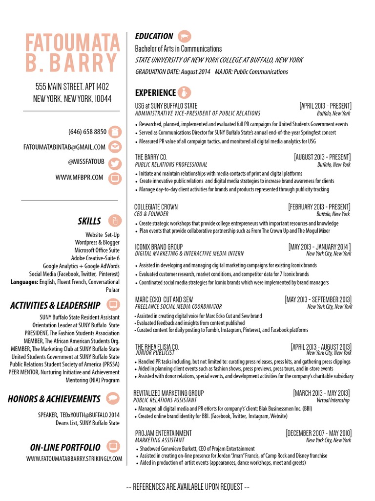 Fatoumata Barry Resume | PDF | Public Relations | Digital Marketing