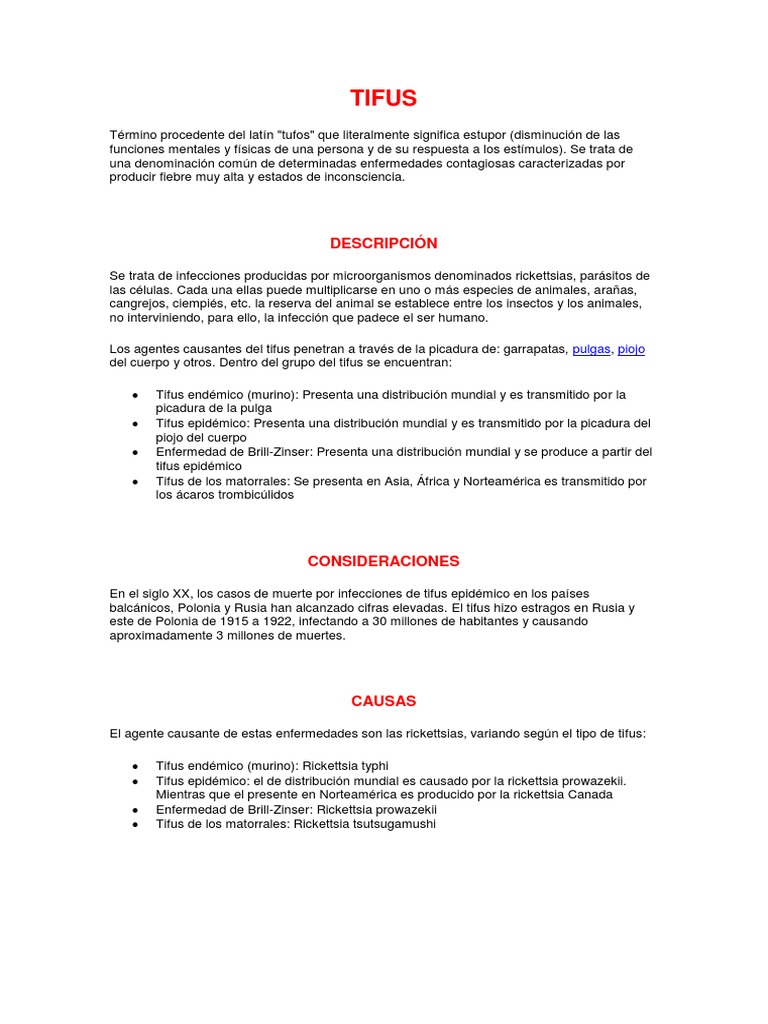 Tifus | PDF | Microbiología | Medicina
