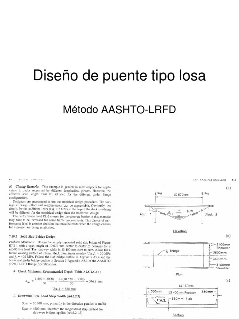 Diseno De Puente Tipo Losa Pdf