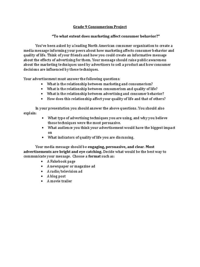 Marketing's Impact on Consumer Behavior | PDF