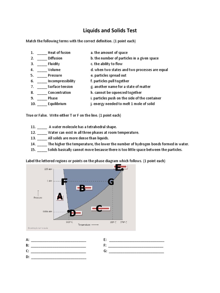 Liquids and Solids Test | PDF | Science & Mathematics
