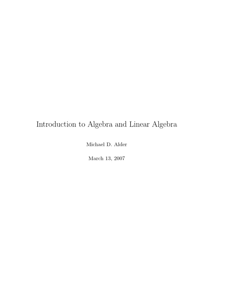 Algebra & Linear Algebra Guide | PDF | Basis (Linear Algebra) | Logic