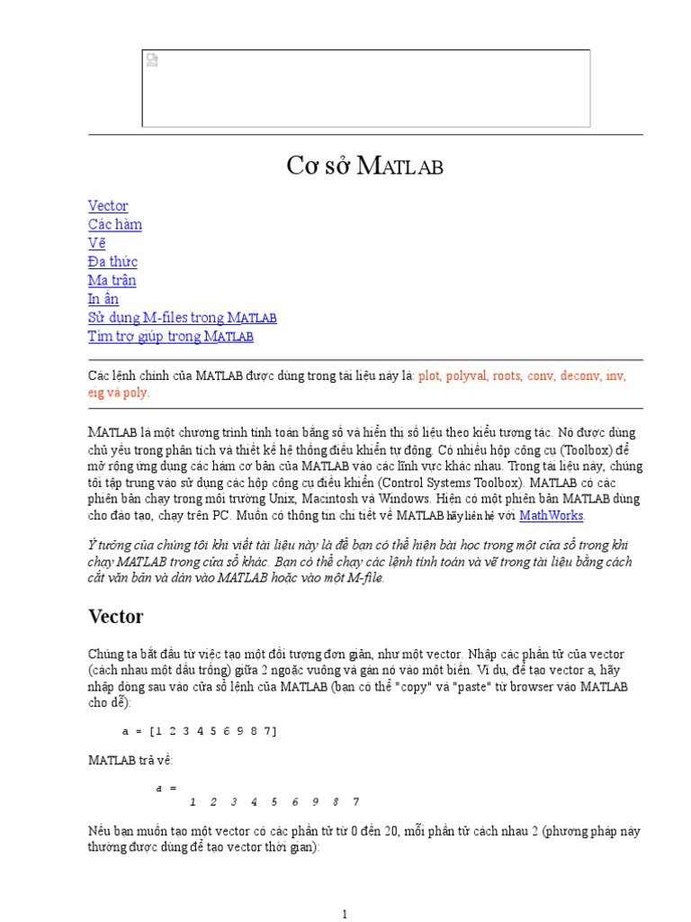 Matlab Tutorial | PDF