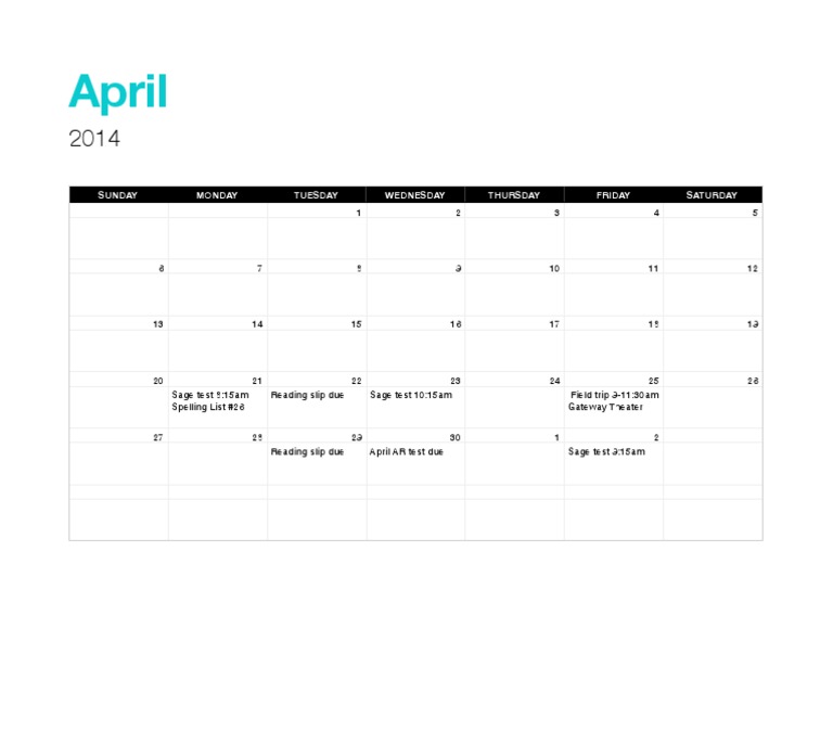 School Events & Deadlines | PDF