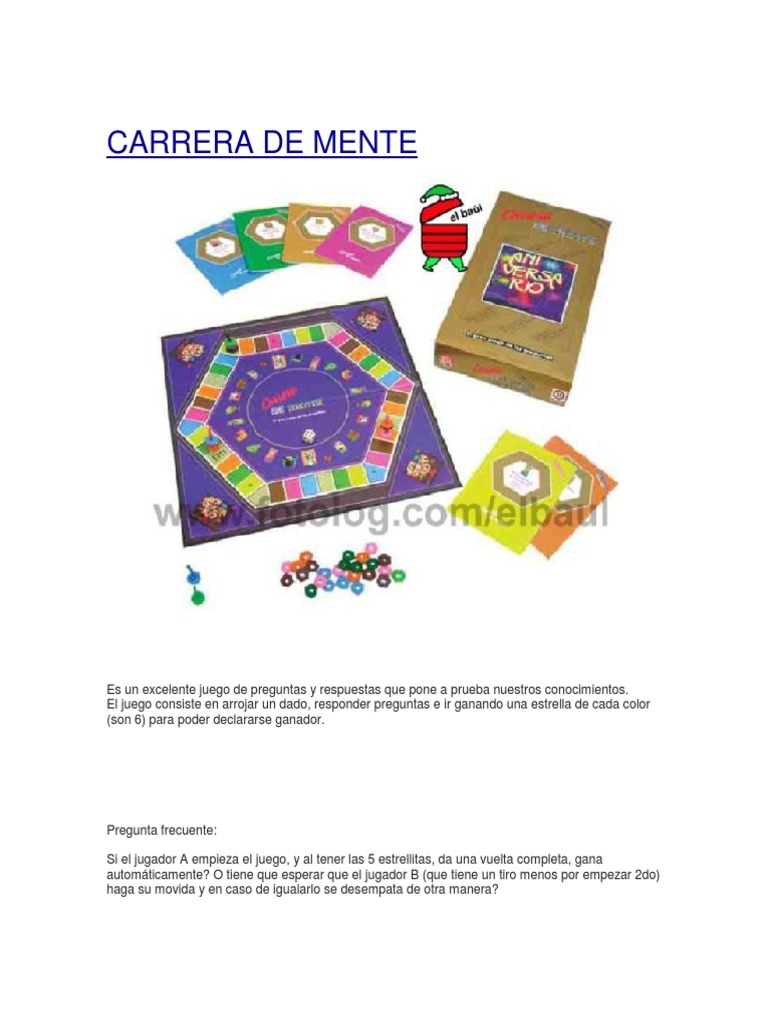 Carrera de Mente | Juegos de mesa | Juego de azar