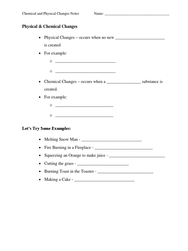 Understanding Chemical and Physical Changes | PDF | Career & Growth ...