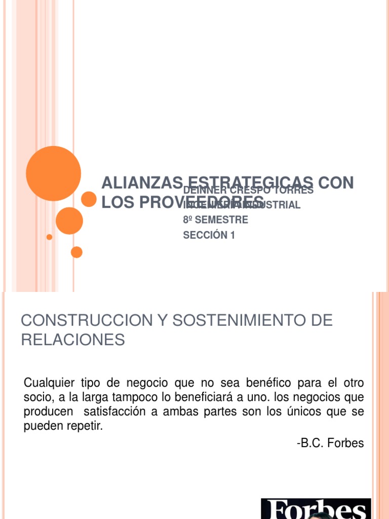 Alianzas Estrategicas Con Los Proveedores | PDF | Calidad (comercial ...