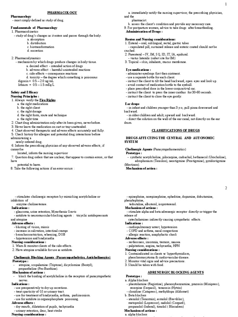 Nursing Pharmacology | PDF