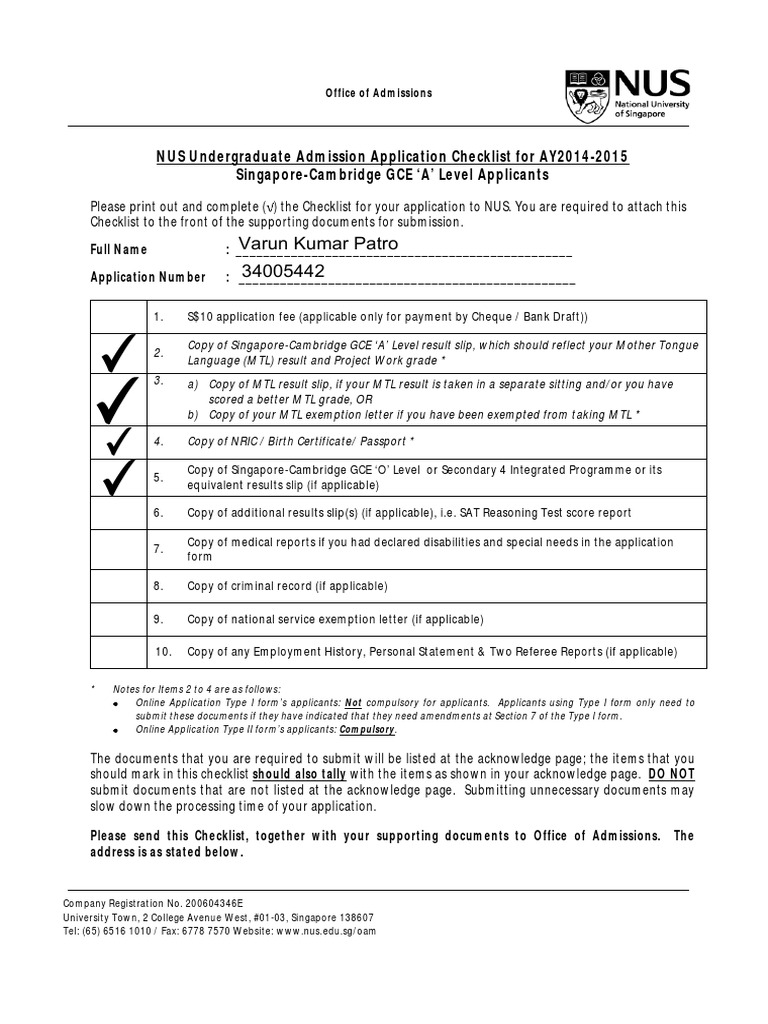 'A' Level Application Checklist 2013 | PDF | University And College ...