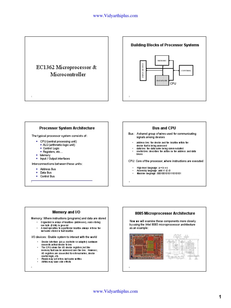 EC1362 Microprocessor & Microcontroller: Building Blocks of Processor Systems | Download Free ...