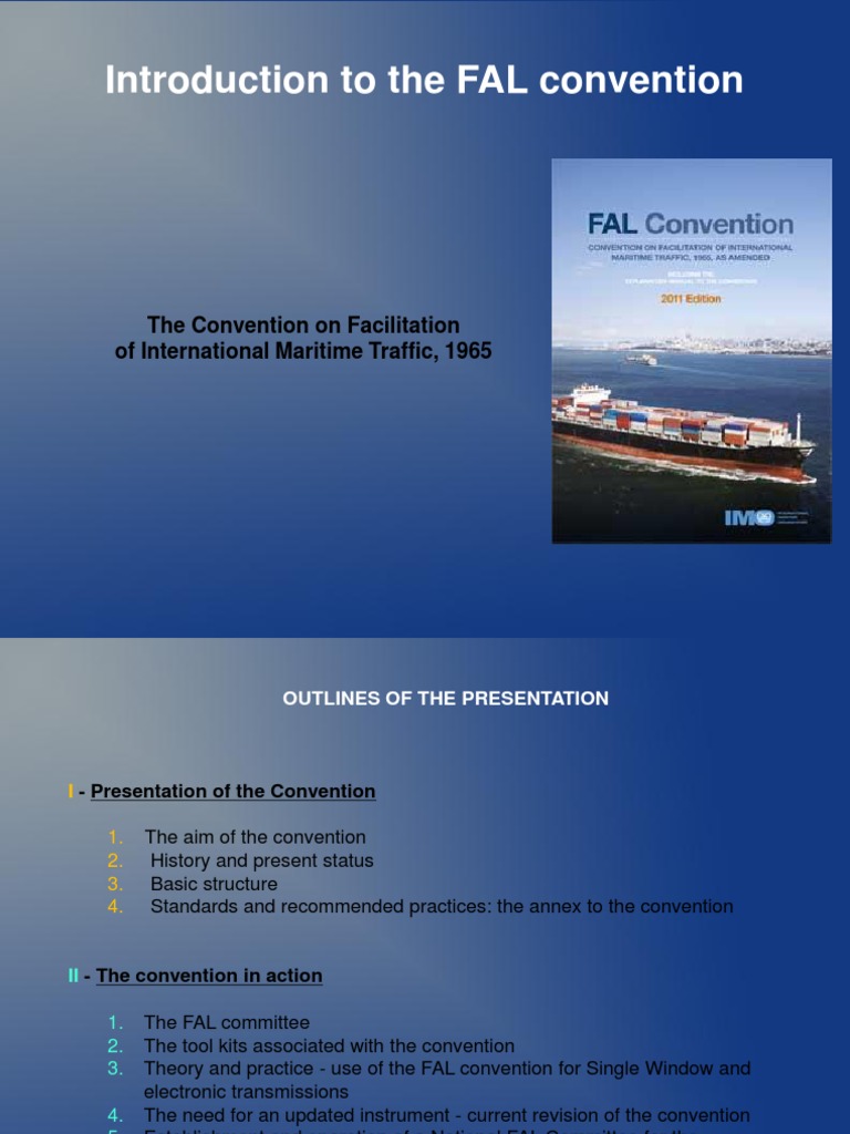 Overview of the FAL Convention 1965 | PDF | Quarantine | Search And Rescue