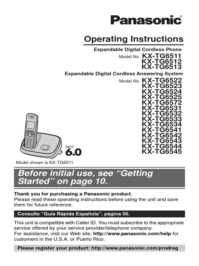 Panasonic Cordless Manual | PDF | Telephone | Ac Power Plugs And Sockets