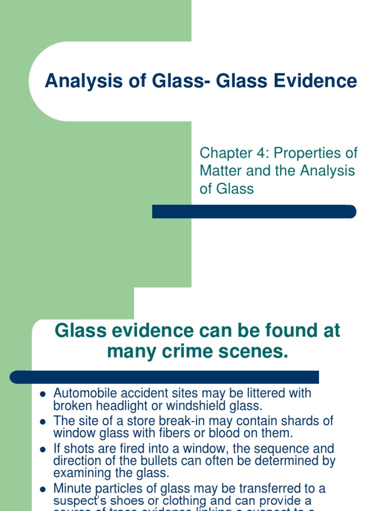 Analysis of Glass - Glass Evidence | PDF | Glasses | Refraction