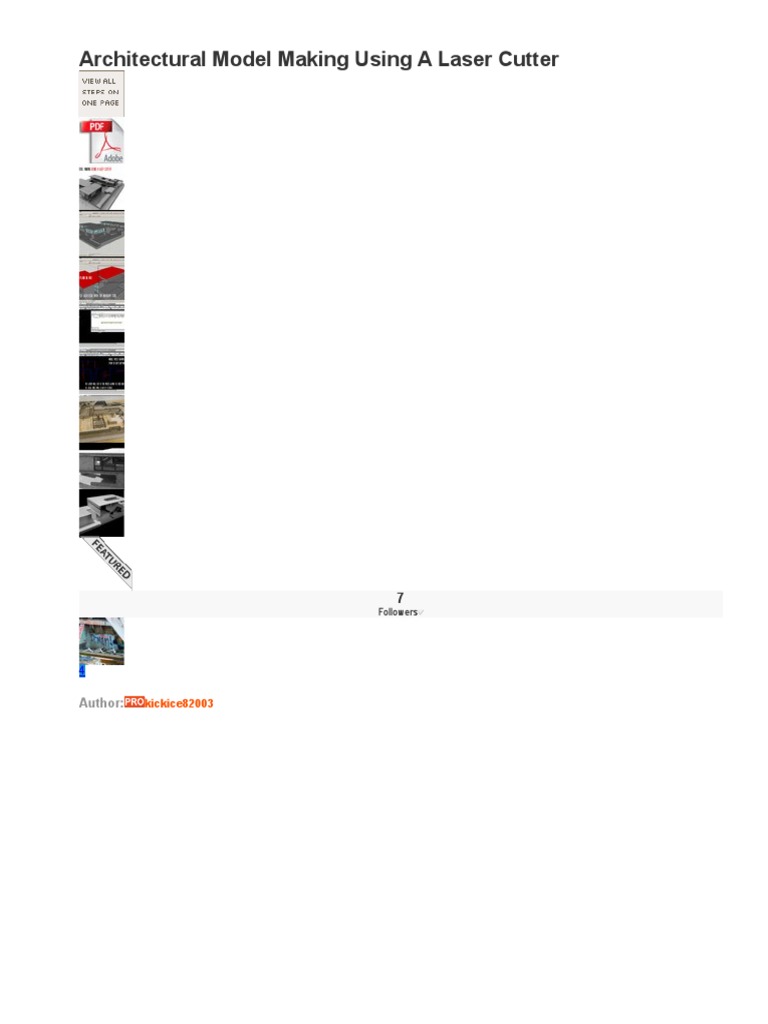 Architectural Model Making Using A Laser Cutter | PDF | Sketch Up | 3 D ...